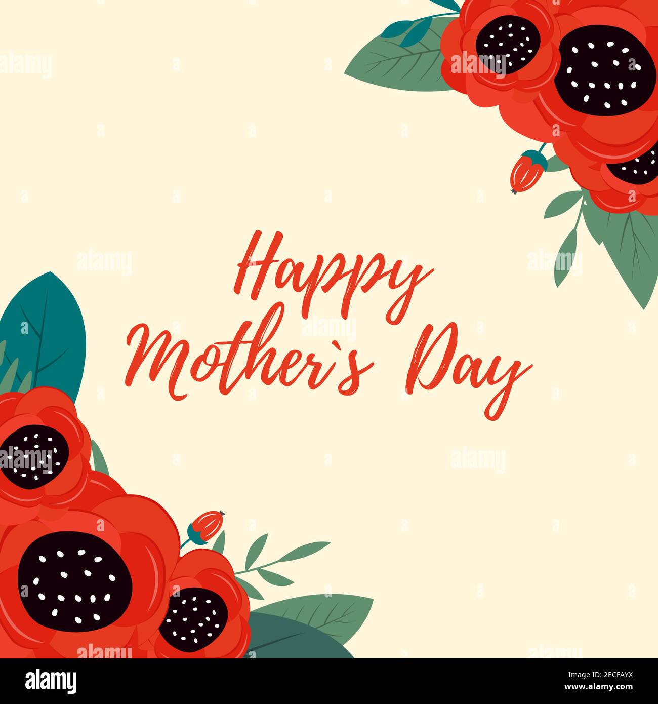 Spring and Summer flowers bright background. Happy Mother's Day poster ...