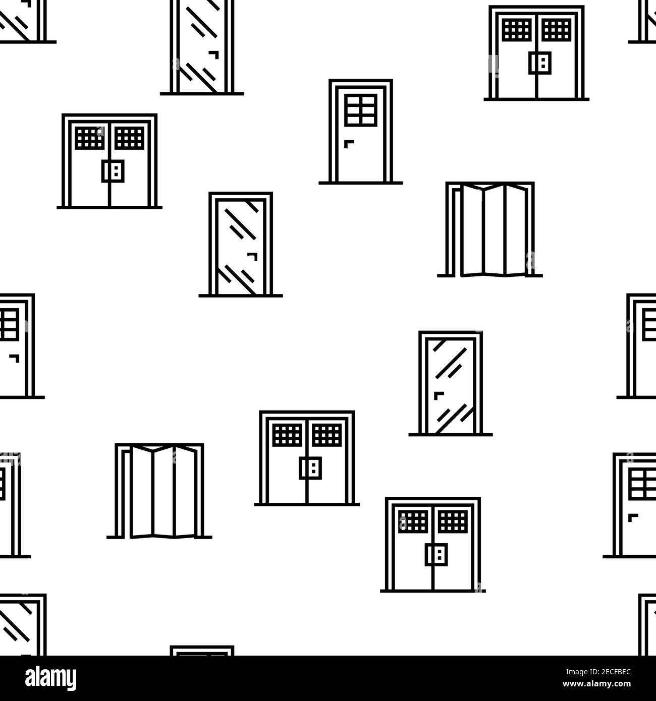Interior Doors Types Vector Seamless Pattern Stock Vector Image & Art ...