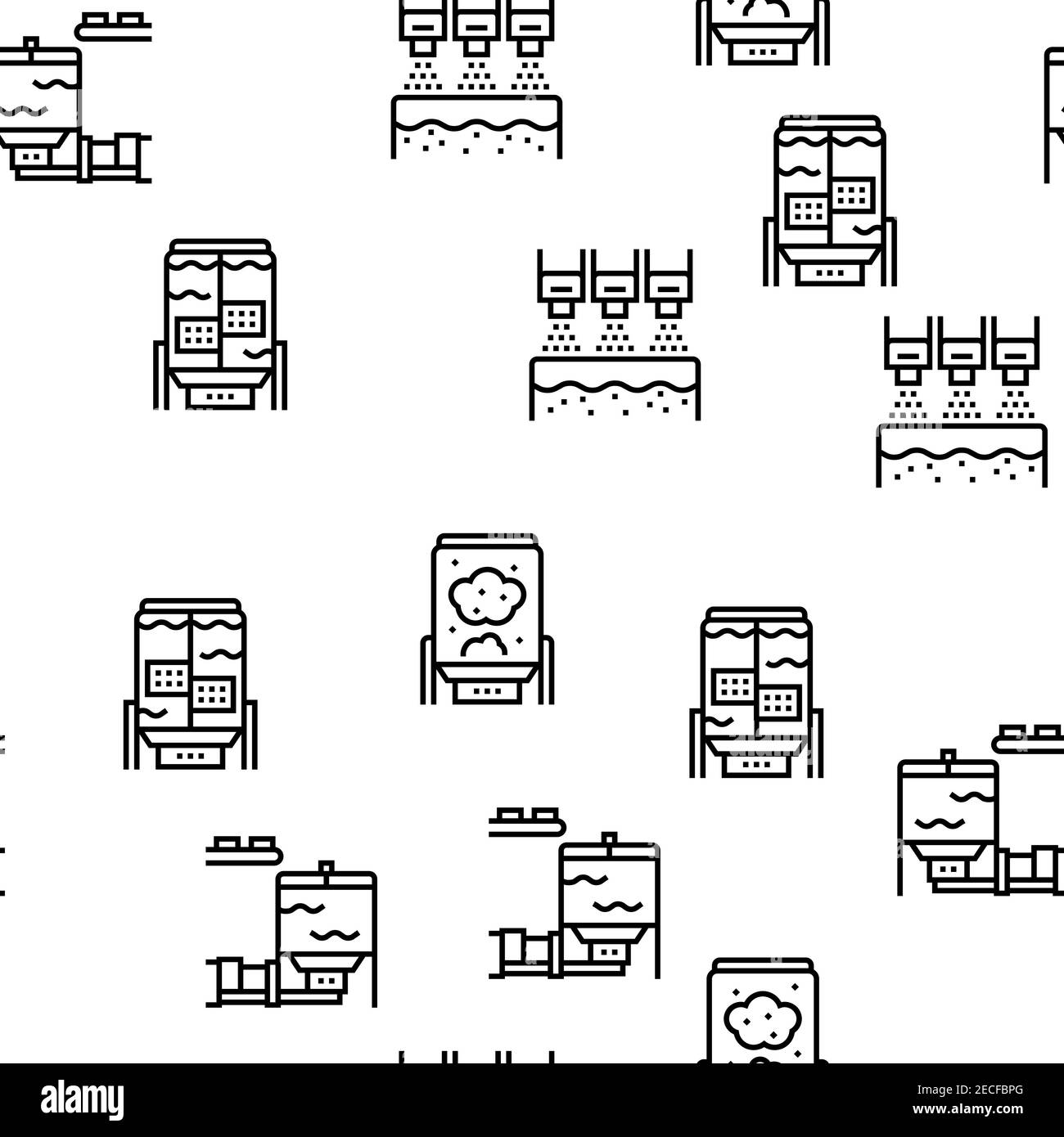 Paper Production Plant Vector Seamless Pattern Stock Vector Image & Art ...