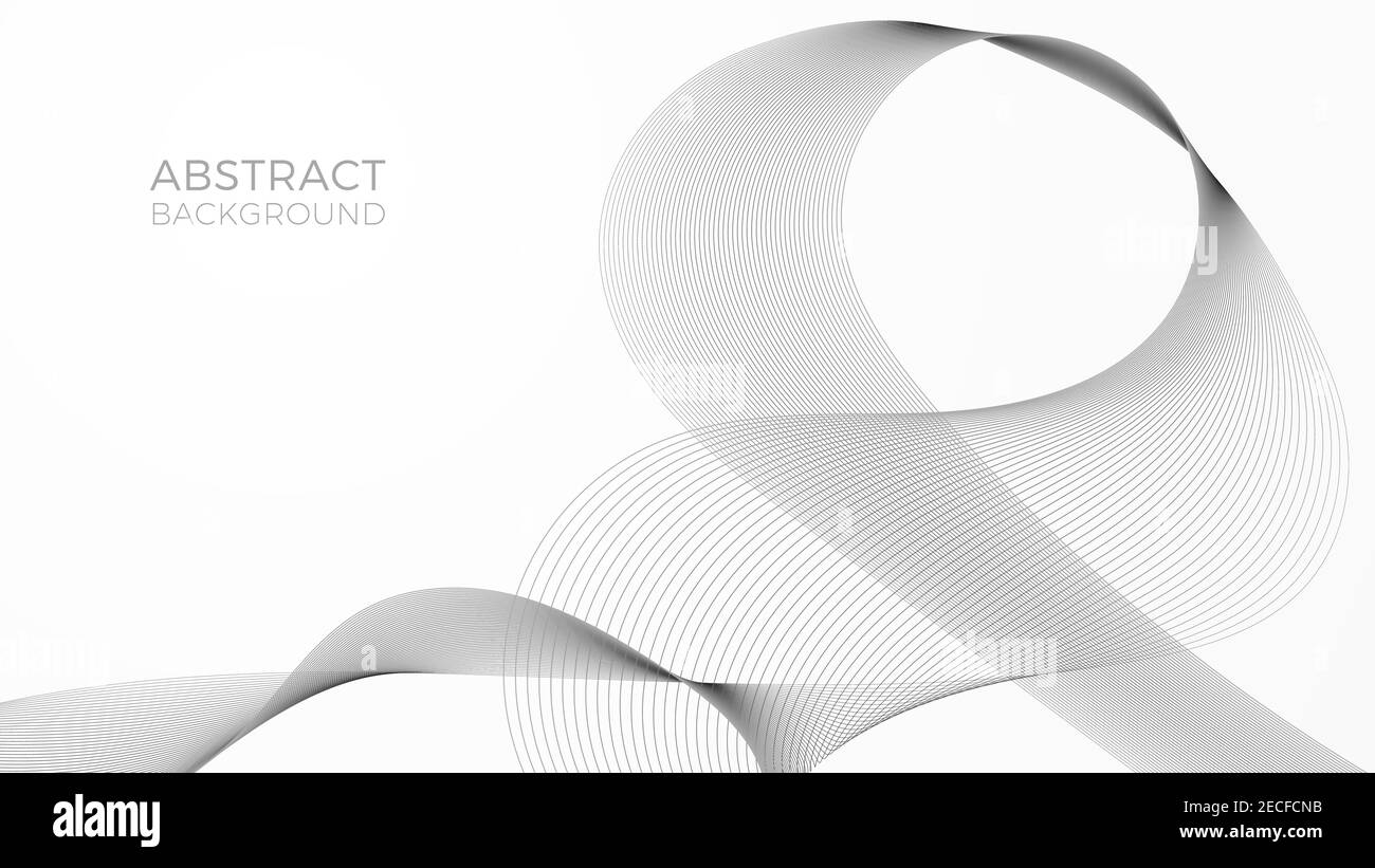 Geometric background with black waves, modern linear web template ...