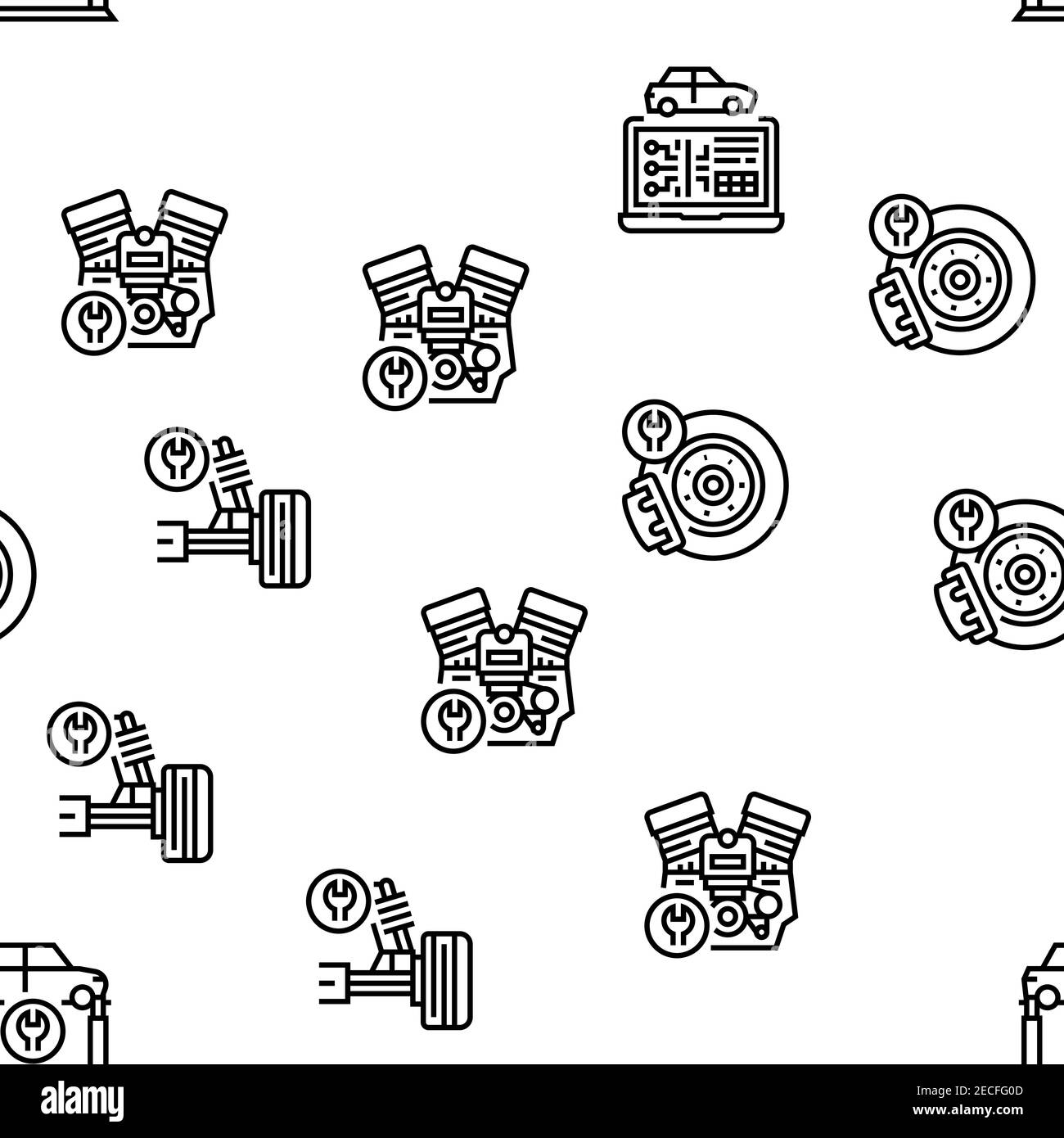 Car Service Garage Vector Seamless Pattern Stock Vector Image & Art - Alamy