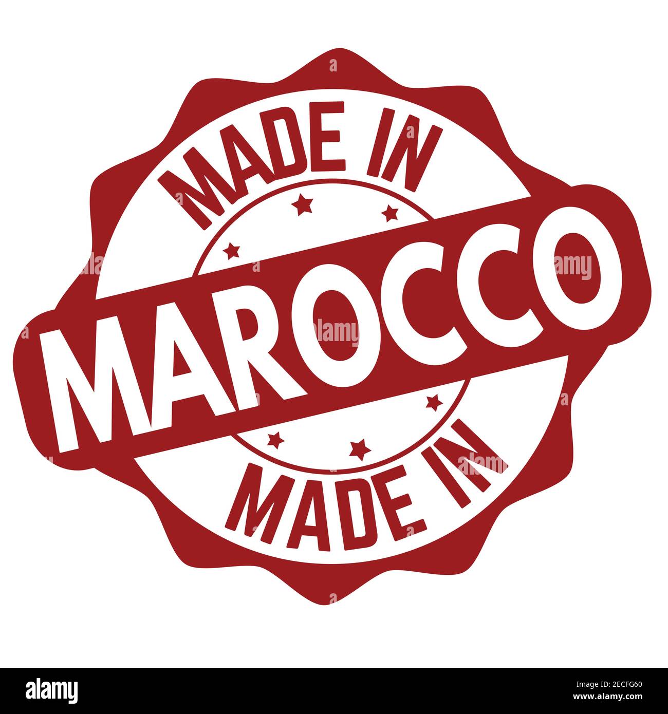 Made in Marocco label or stamp on white background, vector illustration ...