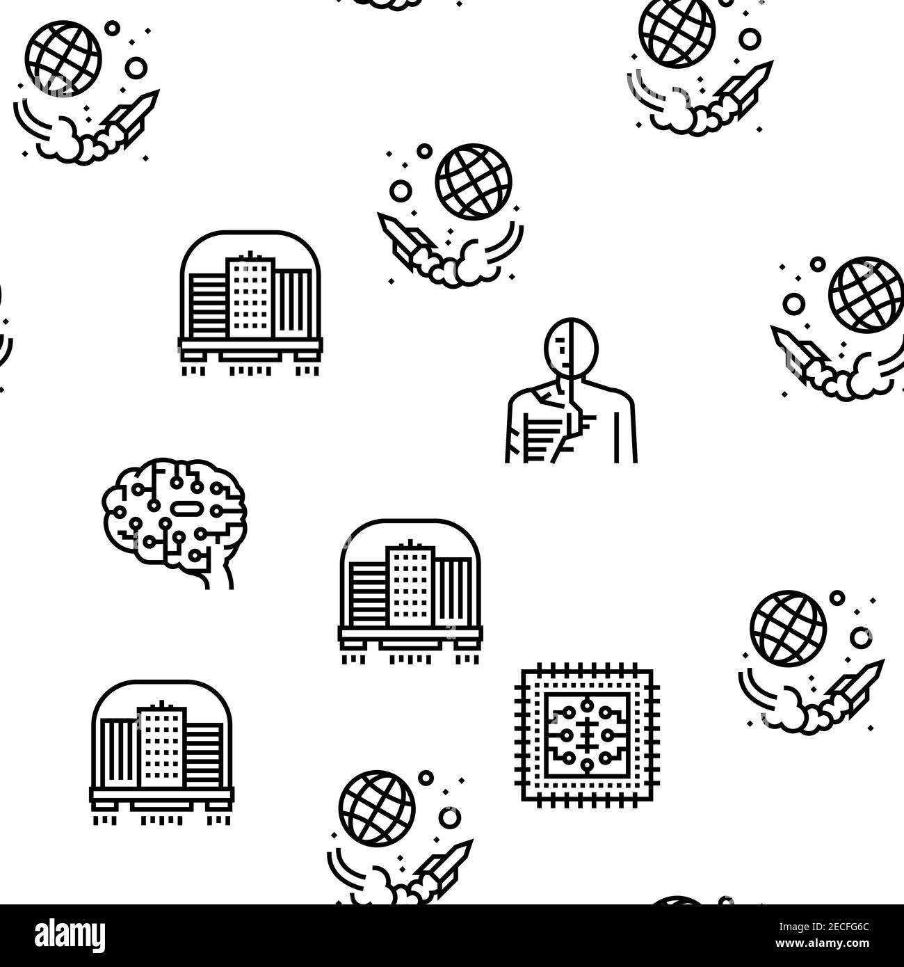 Future Life Devices Vector Seamless Pattern Stock Vector Image & Art ...