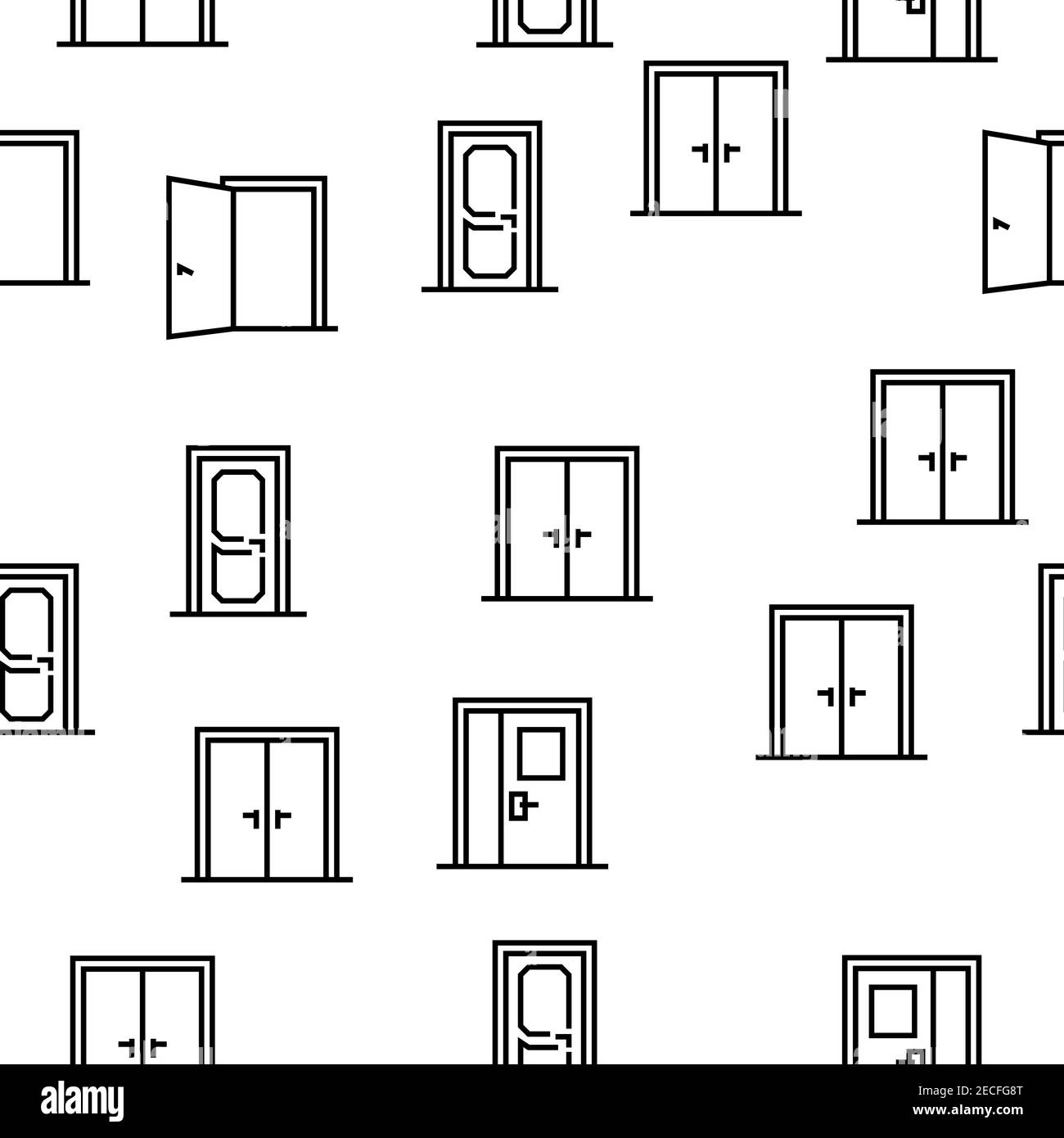 Interior Doors Types Vector Seamless Pattern Stock Vector Image & Art ...