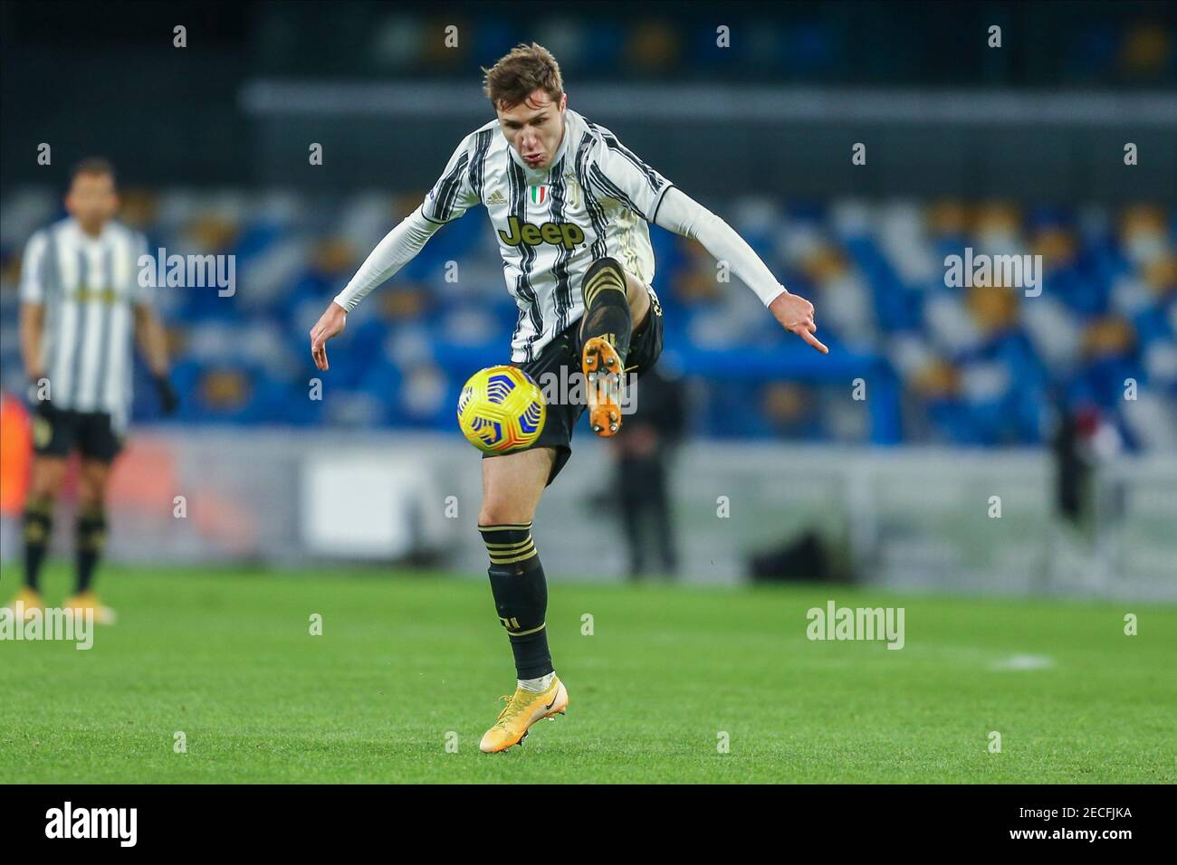 Juventus's Italian striker Federico Chiesa controls the ball during the ...