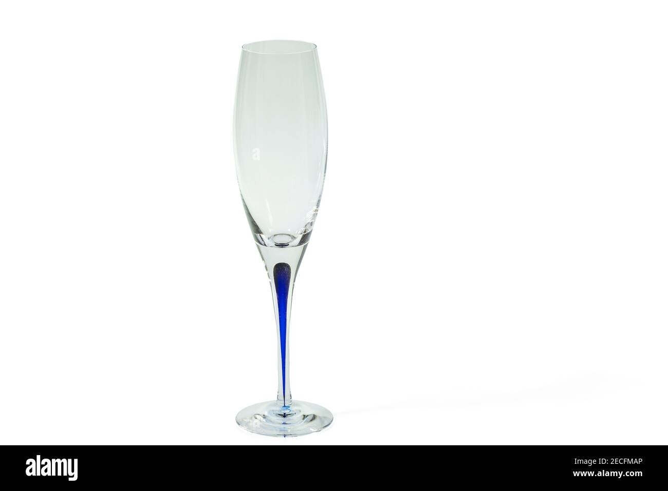 Close up view of beautiful slim, tall and elegant champagne glass ...