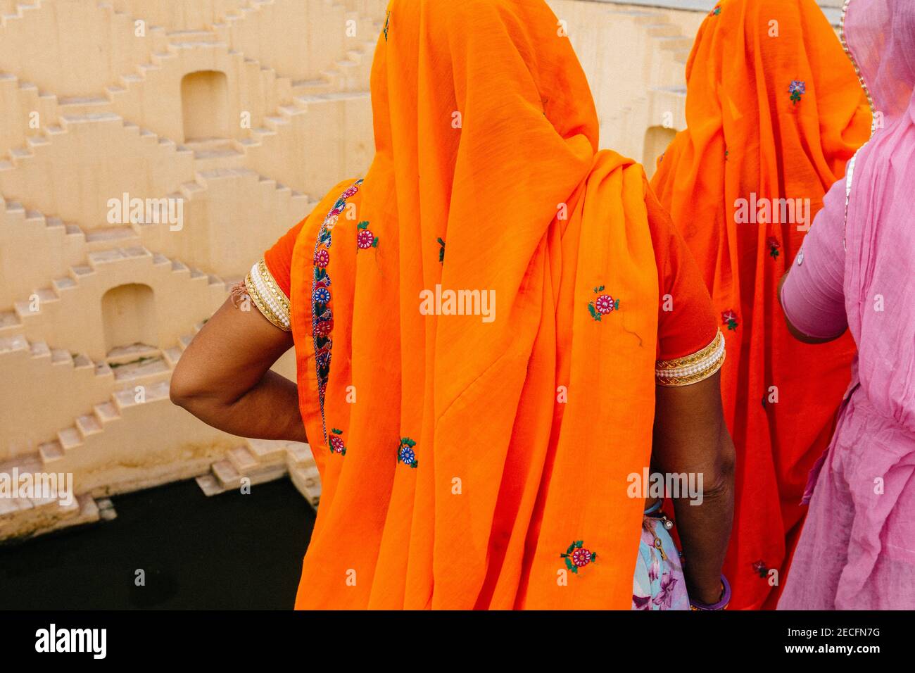 India Jaipur Women at Panna Meena Step well Stock Photo - Alamy
