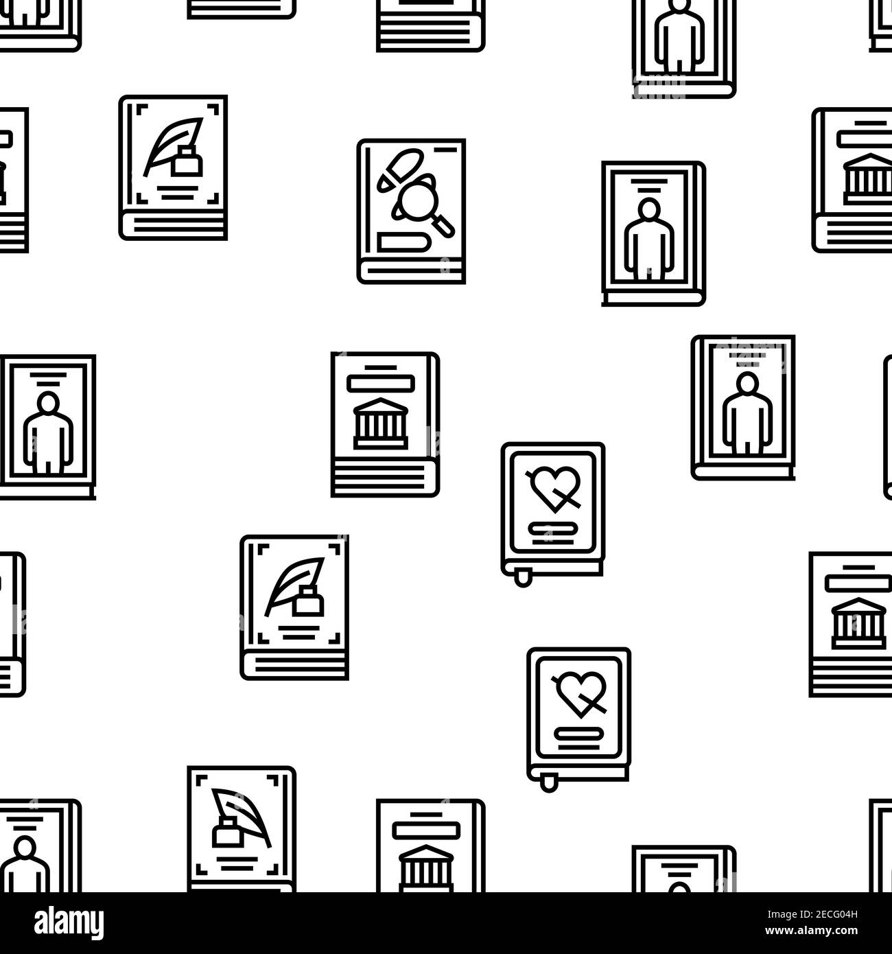 Literary Genres Books Vector Seamless Pattern Stock Vector Image & Art ...