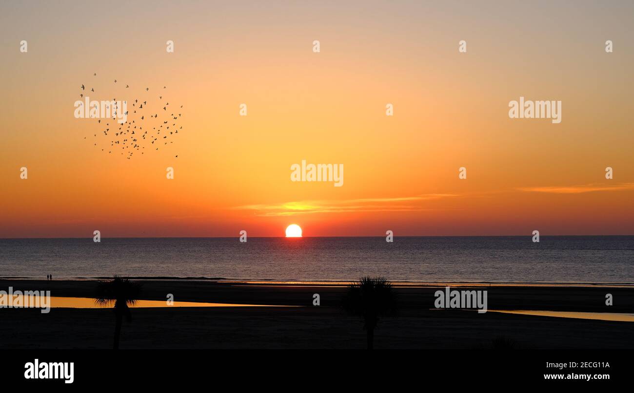 Sun Rising Over Horizon Stock Photo - Alamy