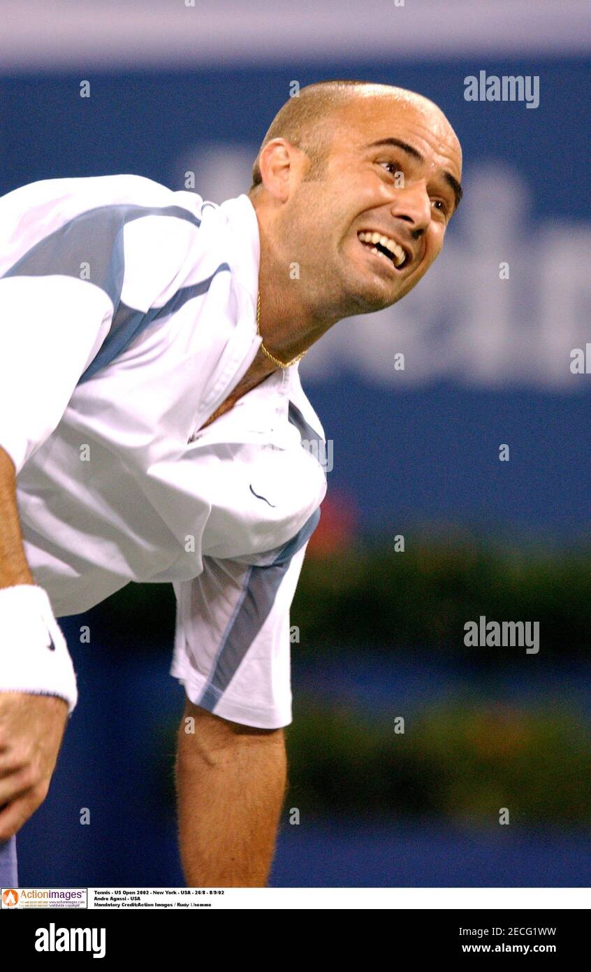 2002 us open agassi hi-res stock photography and images - Alamy