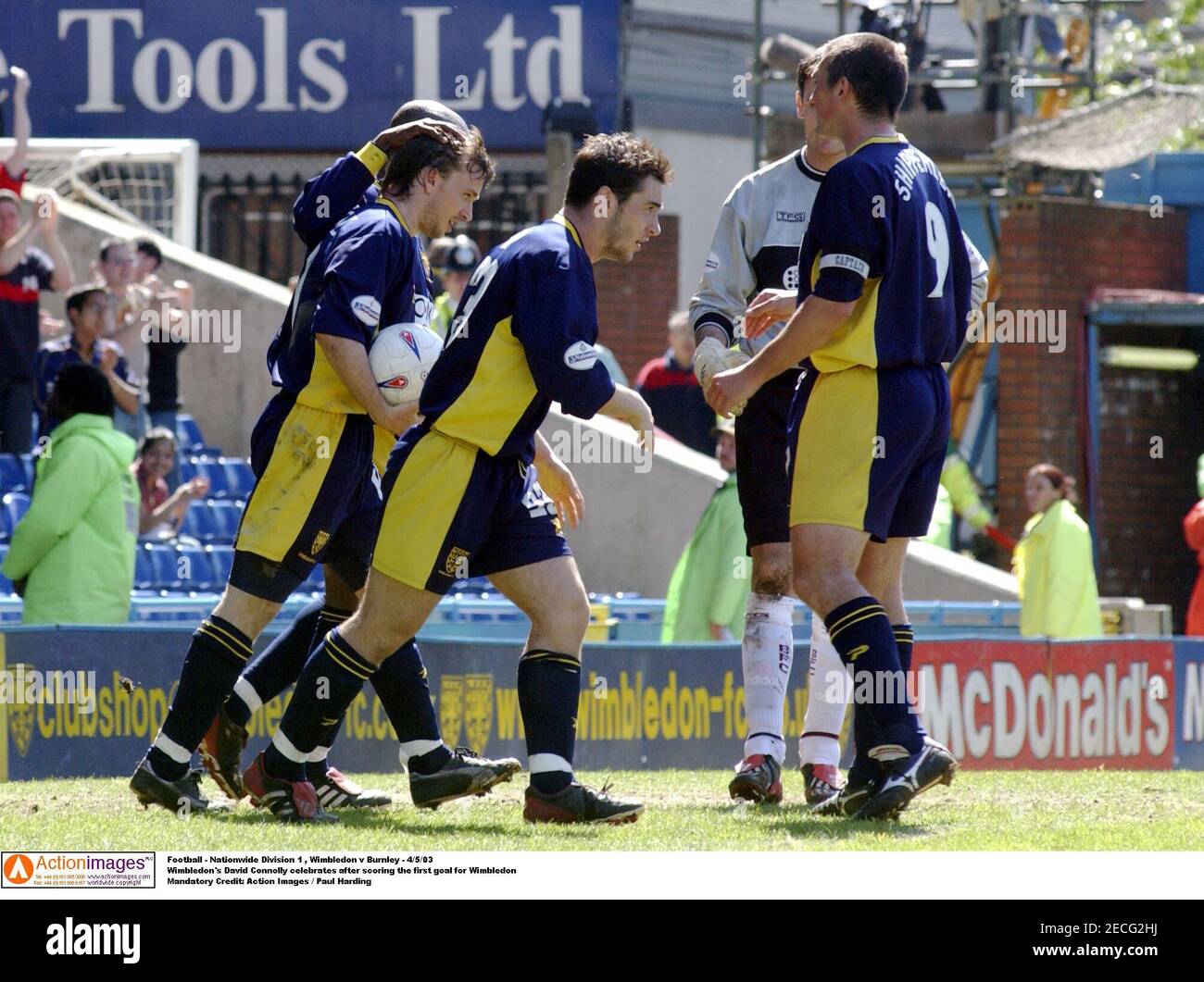 Wimbledons david connolly celebrates after hi-res stock photography and ...