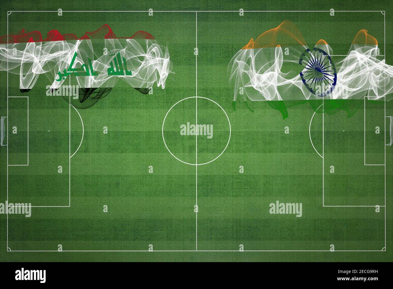 Iraq vs India Soccer Match, national colors, national flags, soccer ...