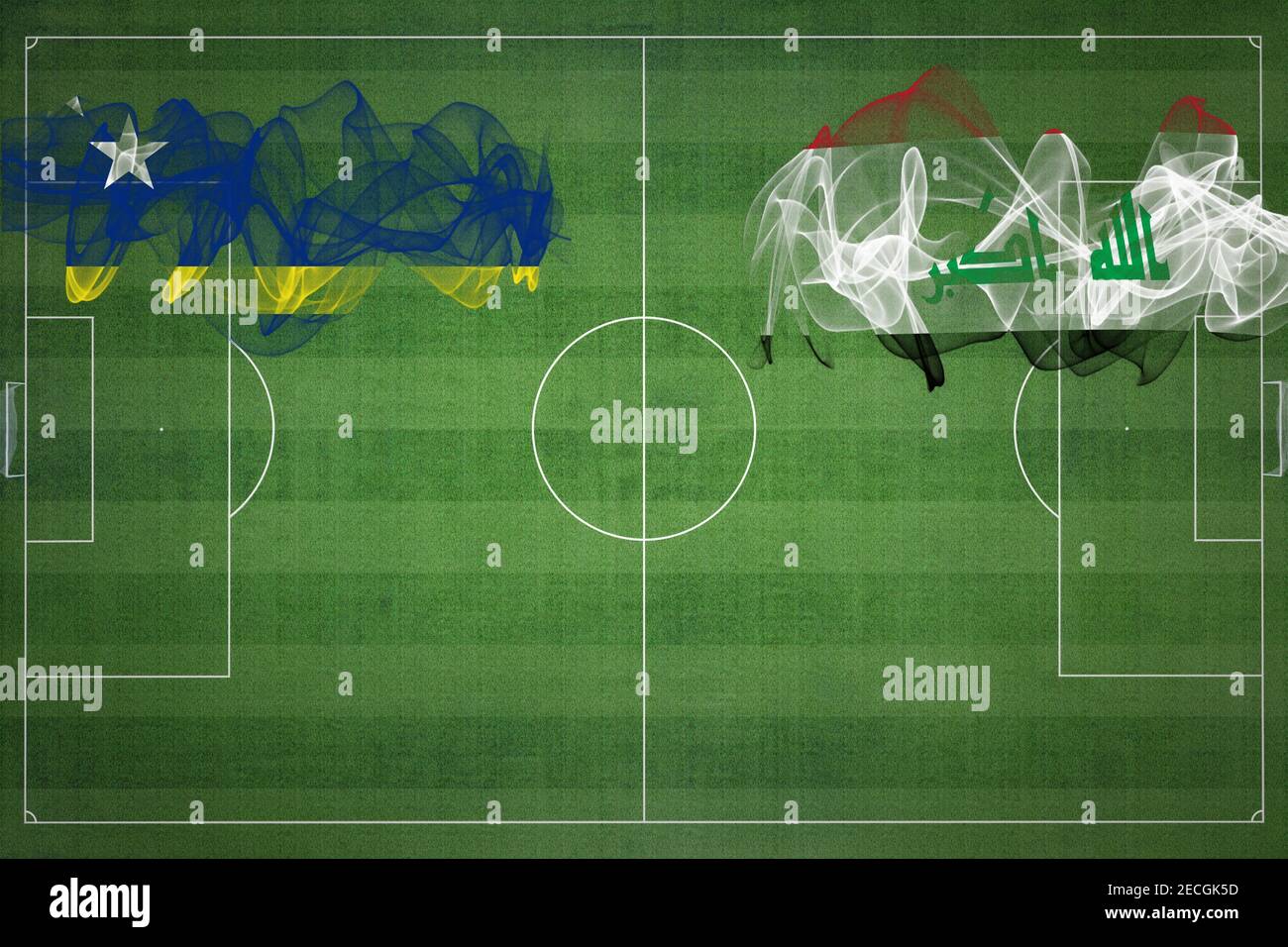 Curacao vs Iraq Soccer Match, national colors, national flags, soccer ...