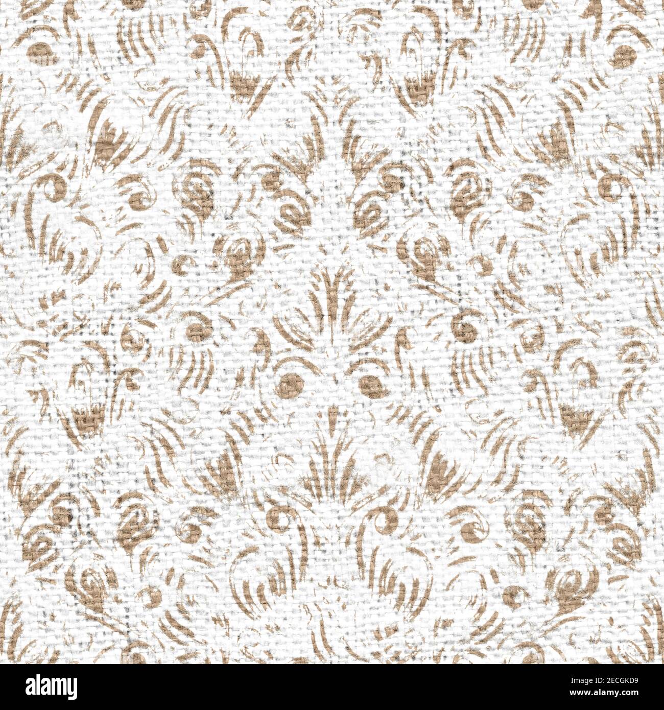 Seamless burlap with white paint pattern overlay Stock Photo - Alamy