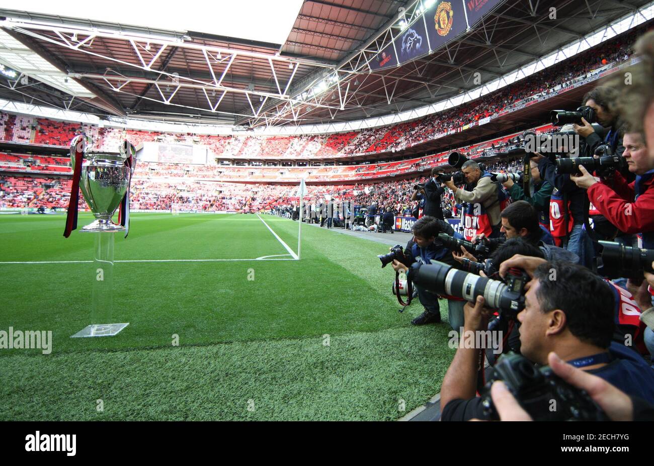 View of the uefa champions league trophy at wembley stadium hi-res ...