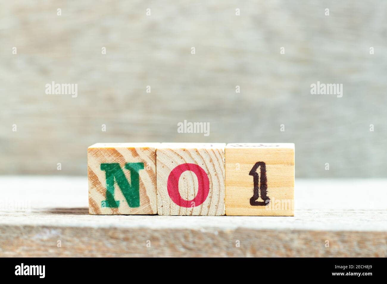 Alphabet letter block in word no 1 on wood background Stock Photo - Alamy