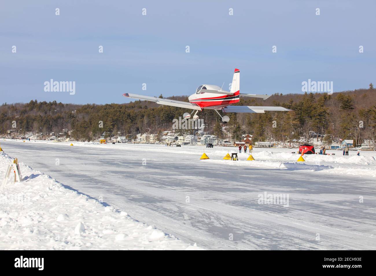 Alton, New Hampshire, USA. 13th Feb, 2021. Alton Bay Seaplane Base and ...