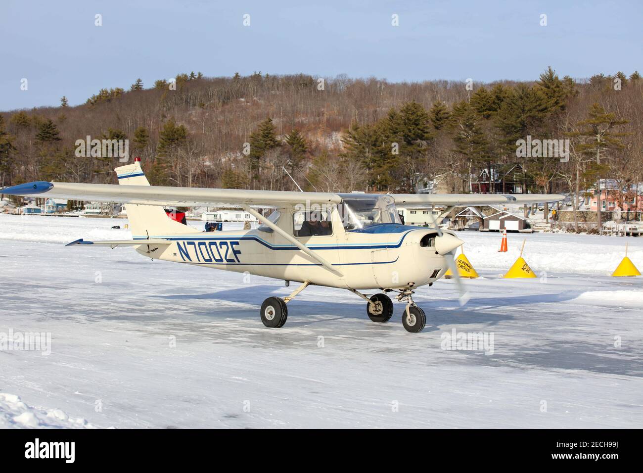 Alton, New Hampshire, USA. 13th Feb, 2021. Alton Bay Seaplane Base and ...