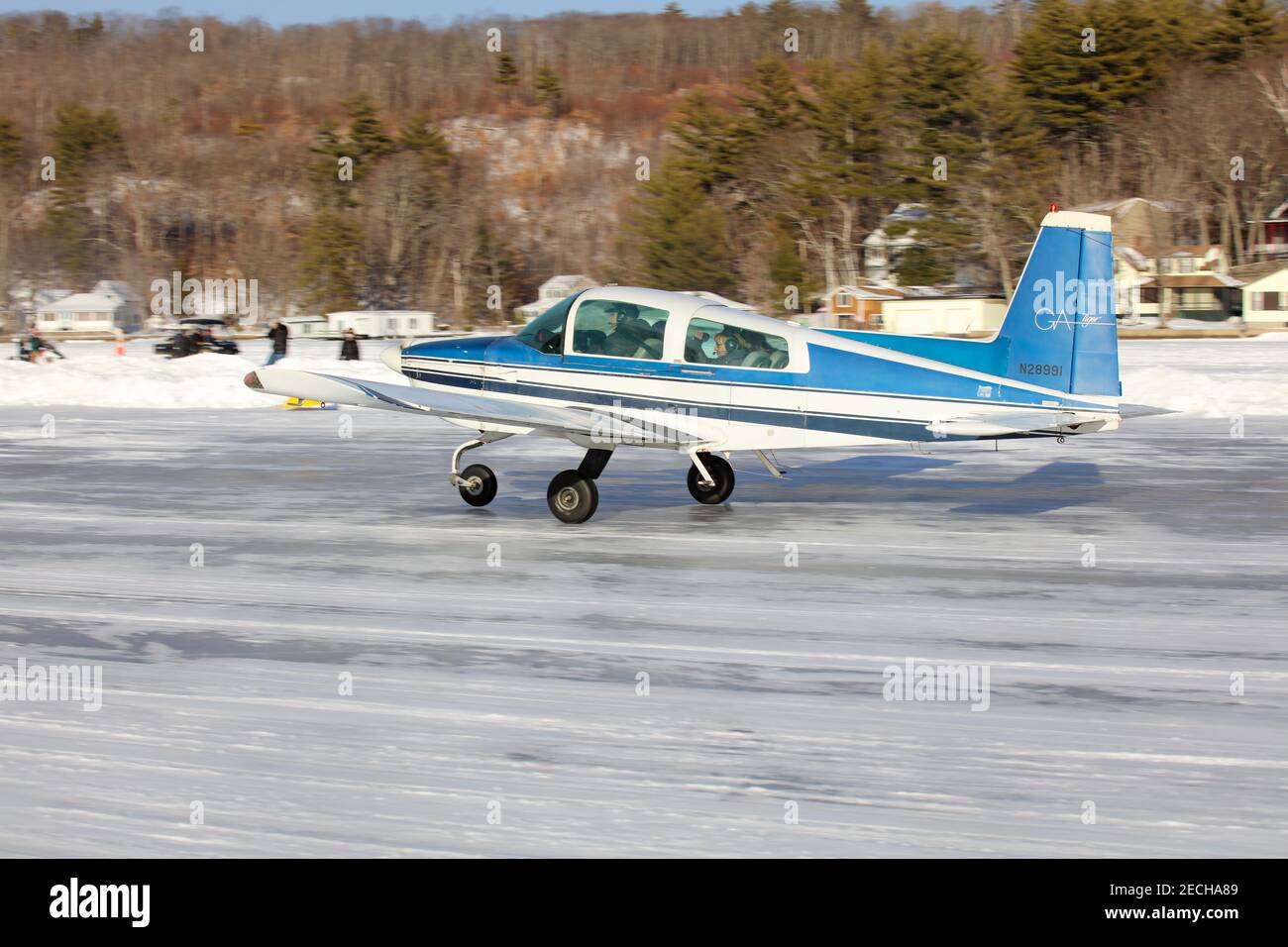 Alton, New Hampshire, USA. 13th Feb, 2021. Alton Bay Seaplane Base and ...