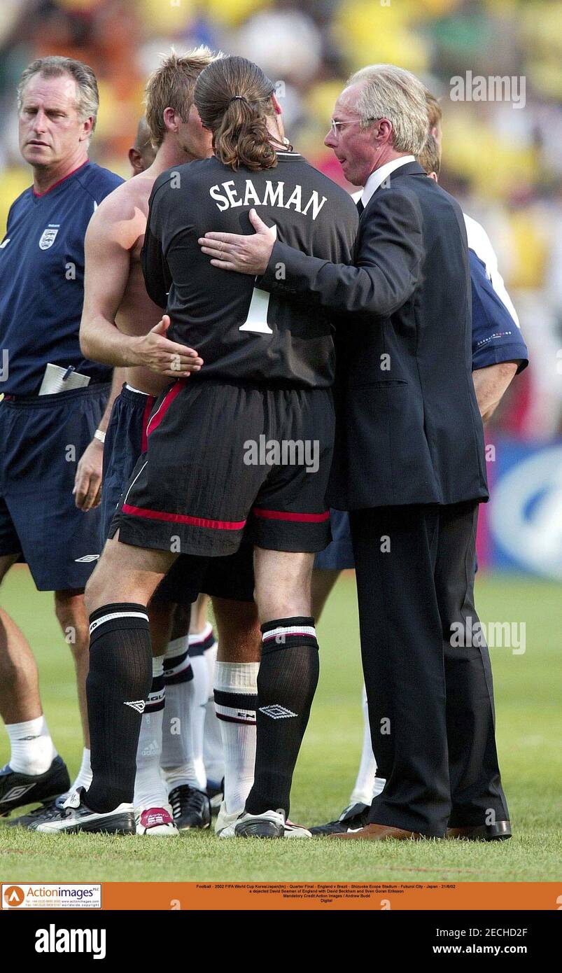Football fifa world cup 2002 david beckham david seaman hi-res stock ...