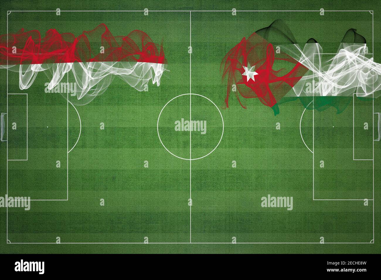Indonesia vs Jordan Soccer Match, national colors, national flags ...