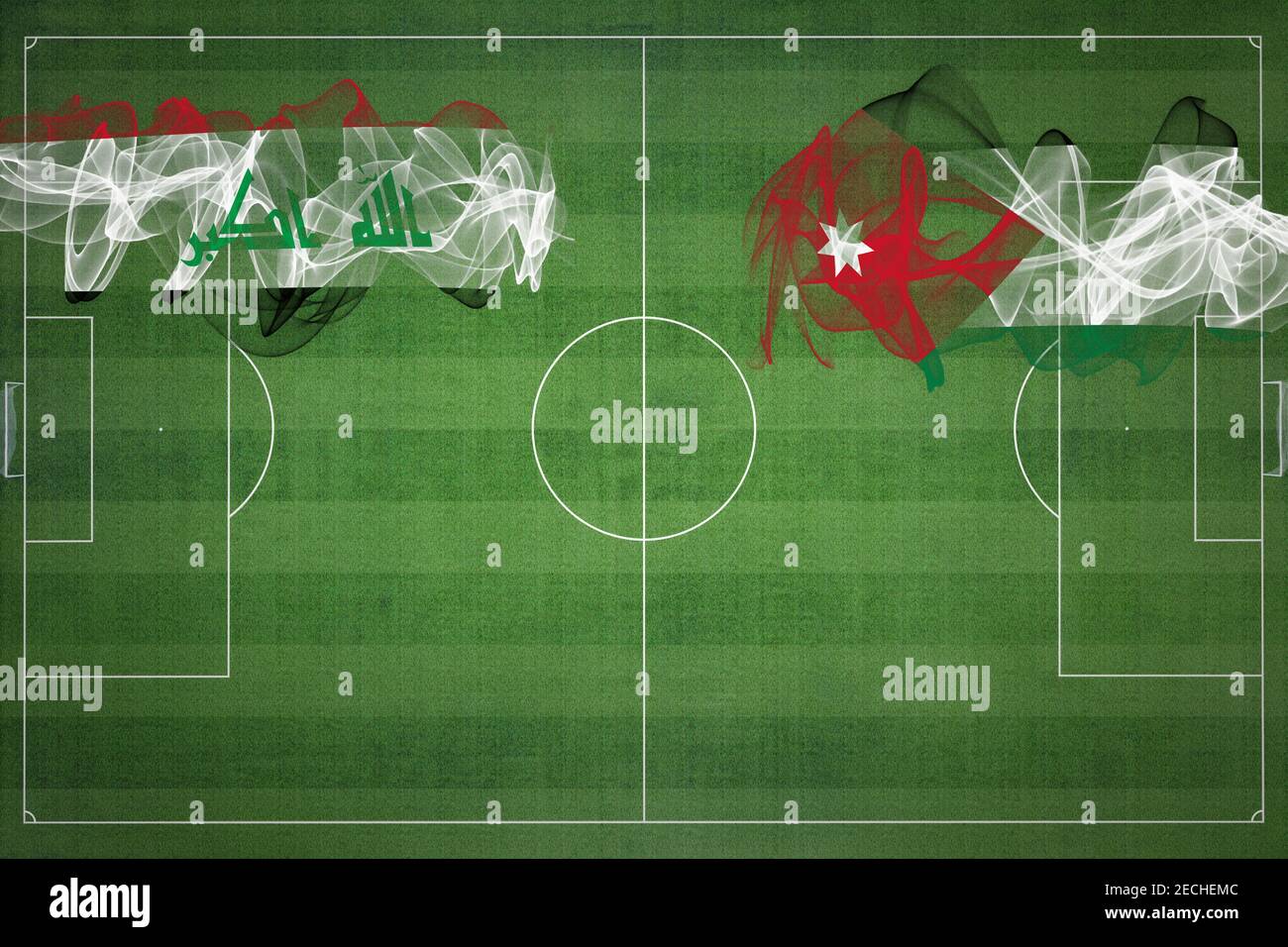 Iraq vs Jordan Soccer Match, national colors, national flags, soccer ...