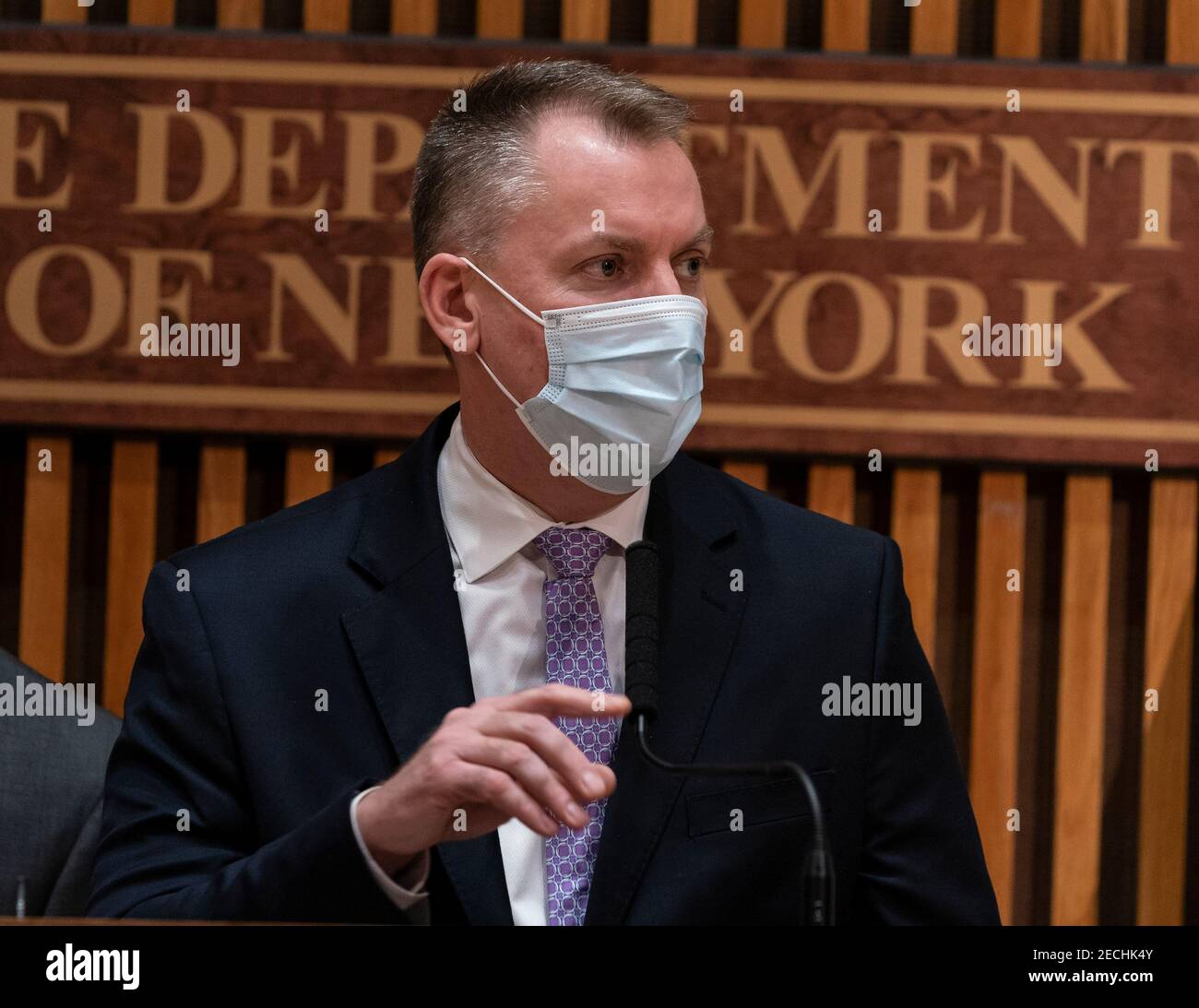 Police Commissioner Dermot Shea addresses the media in regard to recent ...