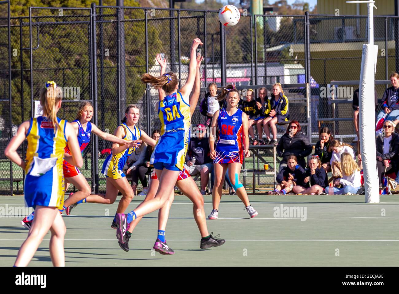 Teenage girls playing netball Stock Photo - Alamy