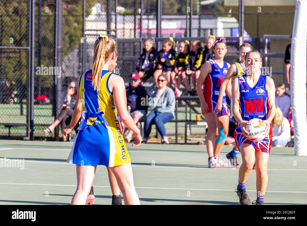 Teenage girls playing netball Stock Photo - Alamy