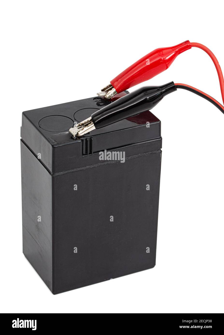 Acid rechargeable battery pack with wires connected to pins, isolated ...