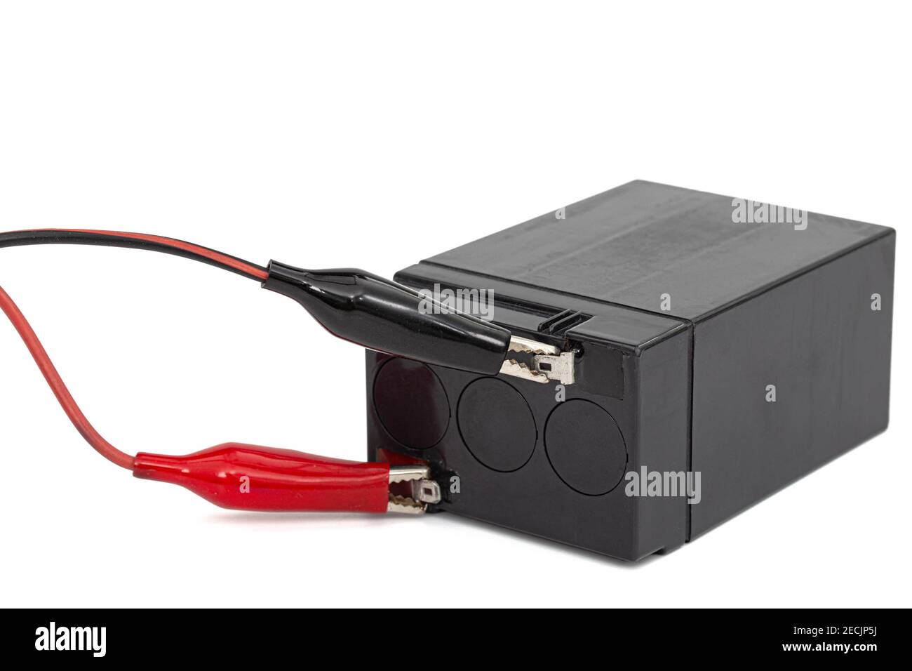 Acid rechargeable battery pack with wires connected to pins, isolated ...