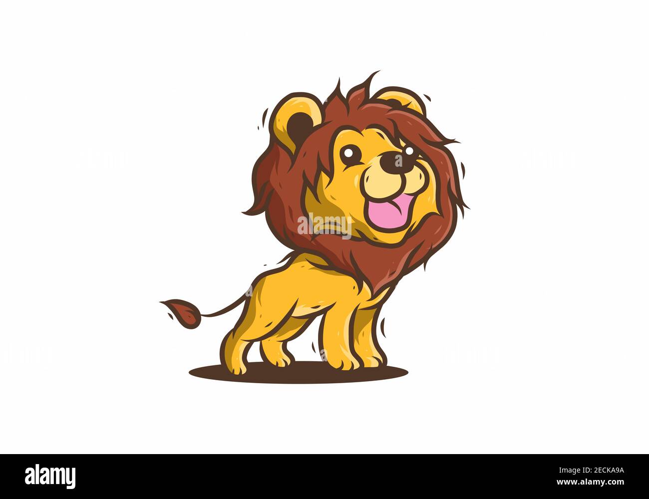 Cute yellow lion illustration design Stock Vector Image & Art - Alamy