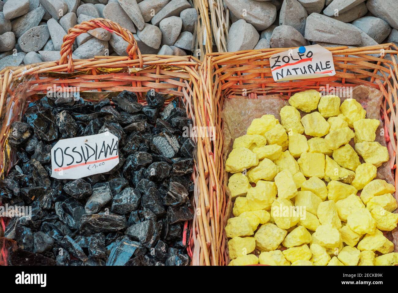 Volcanic rock souvenirs, Lipari Island, Aeolian Islands, Sicily, Italy ...
