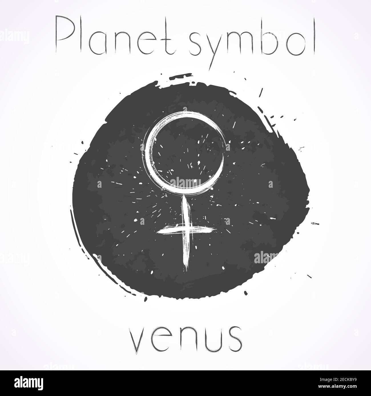 Vector illustration with Hand drawn astrological planet symbol VENUS on ...