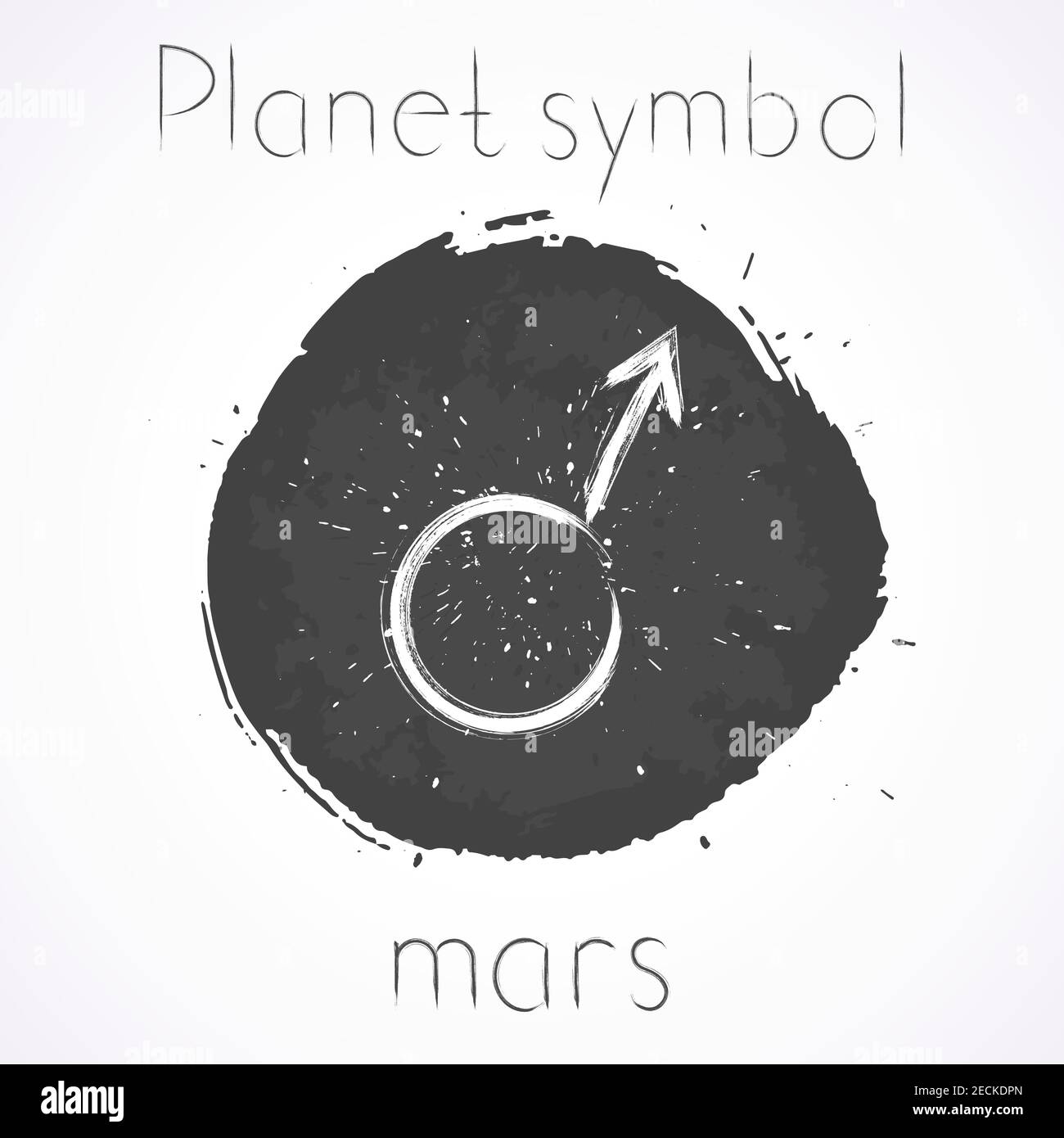 Vector illustration with Hand drawn astrological planet symbol MARS on ...