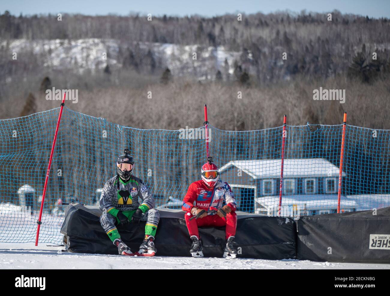 Superior, Wisconsin, USA. 13th Feb, 2021. Kirk Thornton (left) and Eli ...