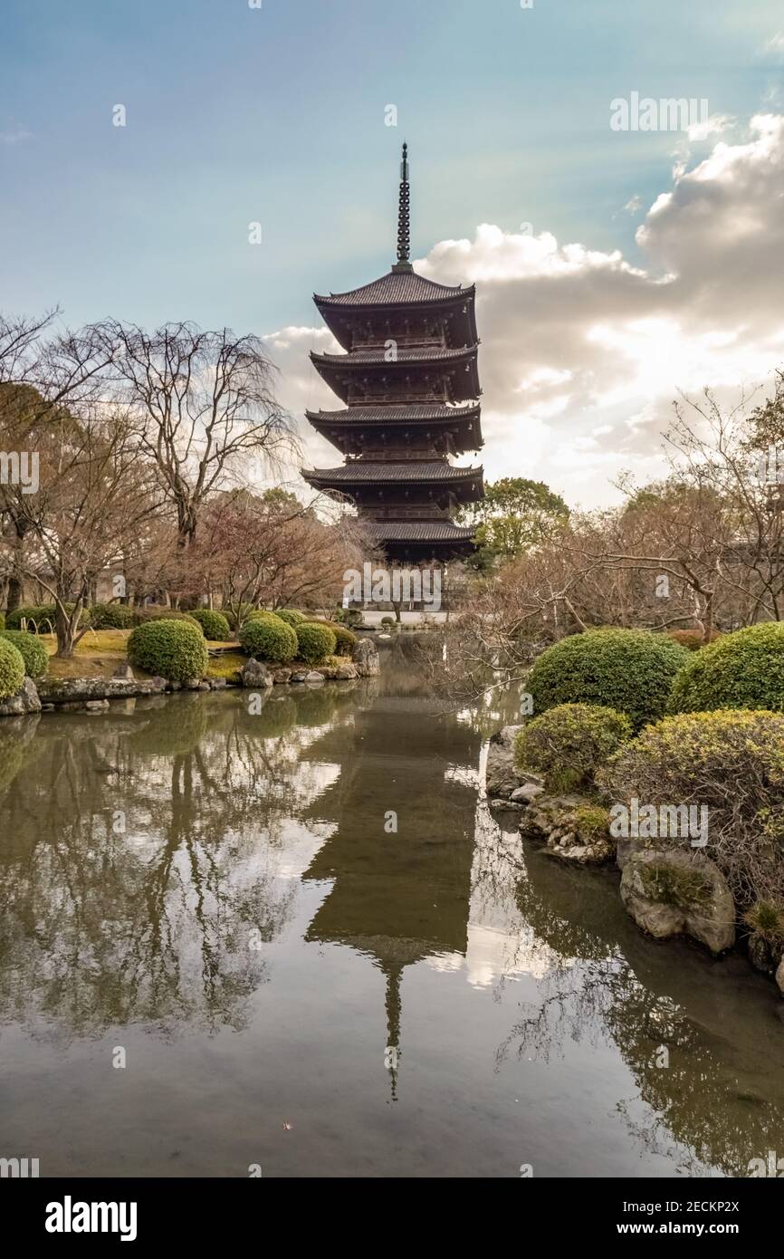 Five storied pagoda, Toji Temple, Kyoto, Japan Stock Photo - Alamy