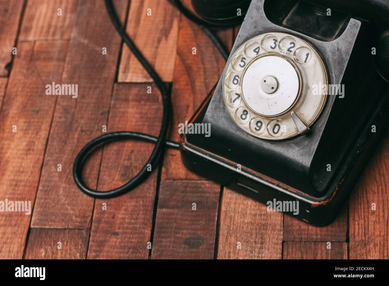 black retro telephone old technology communication antique Stock Photo ...