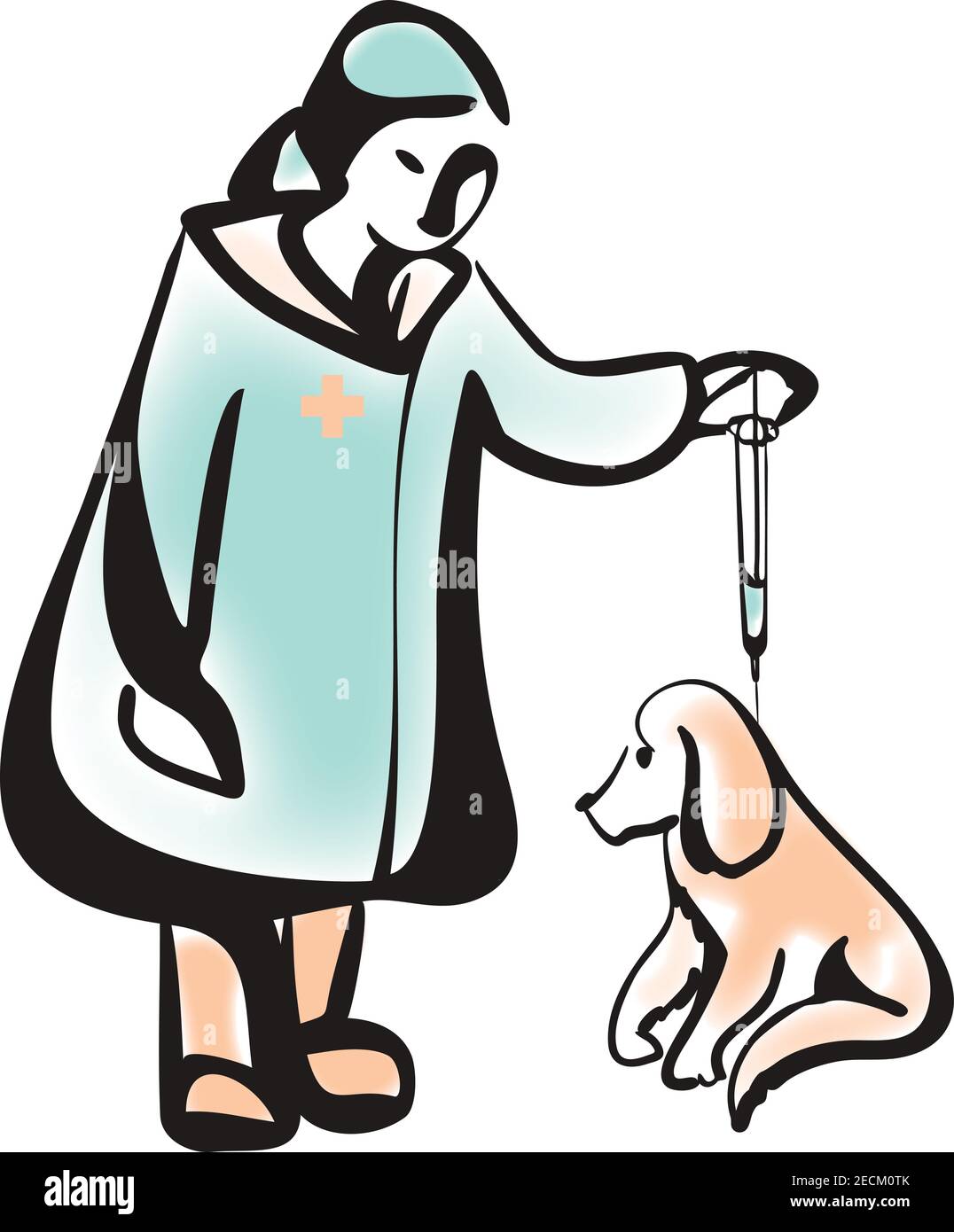 Veterinarian Checkup Dogs, Vaccination in Clinic Stock Vector Image ...