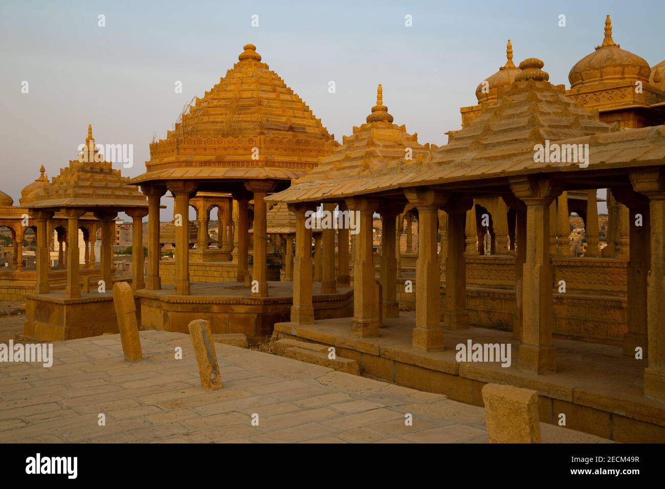 Vyas Chhatri ruins, Jaisalmer sunset point in India Stock Photo - Alamy