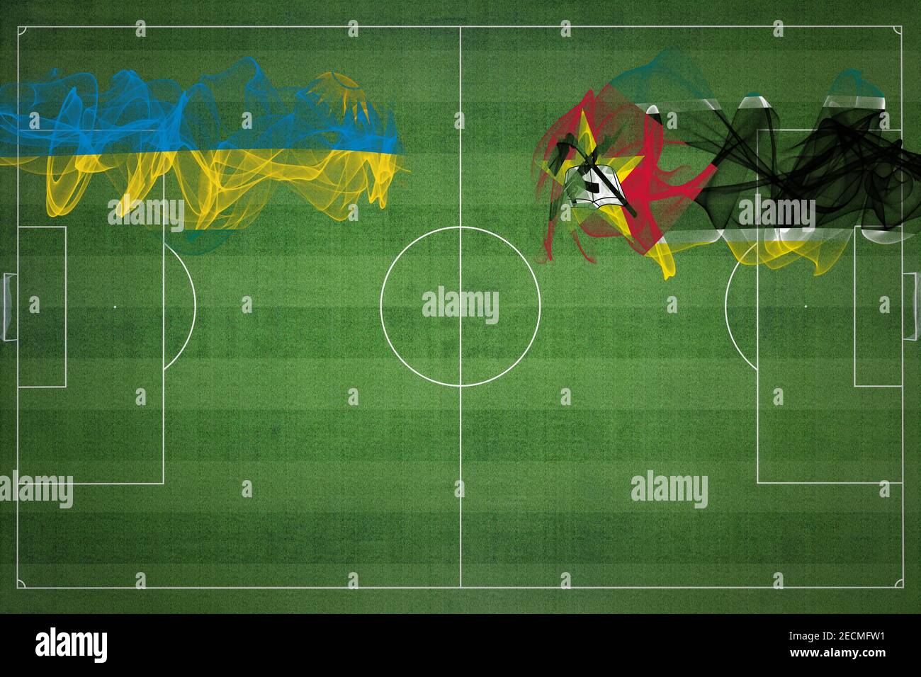 Rwanda vs Mozambique Soccer Match, national colors, national flags ...