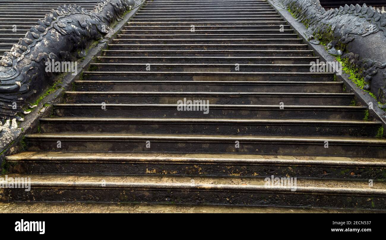 Stone gray stairway granite old stairs. Cement walkway staircase ...