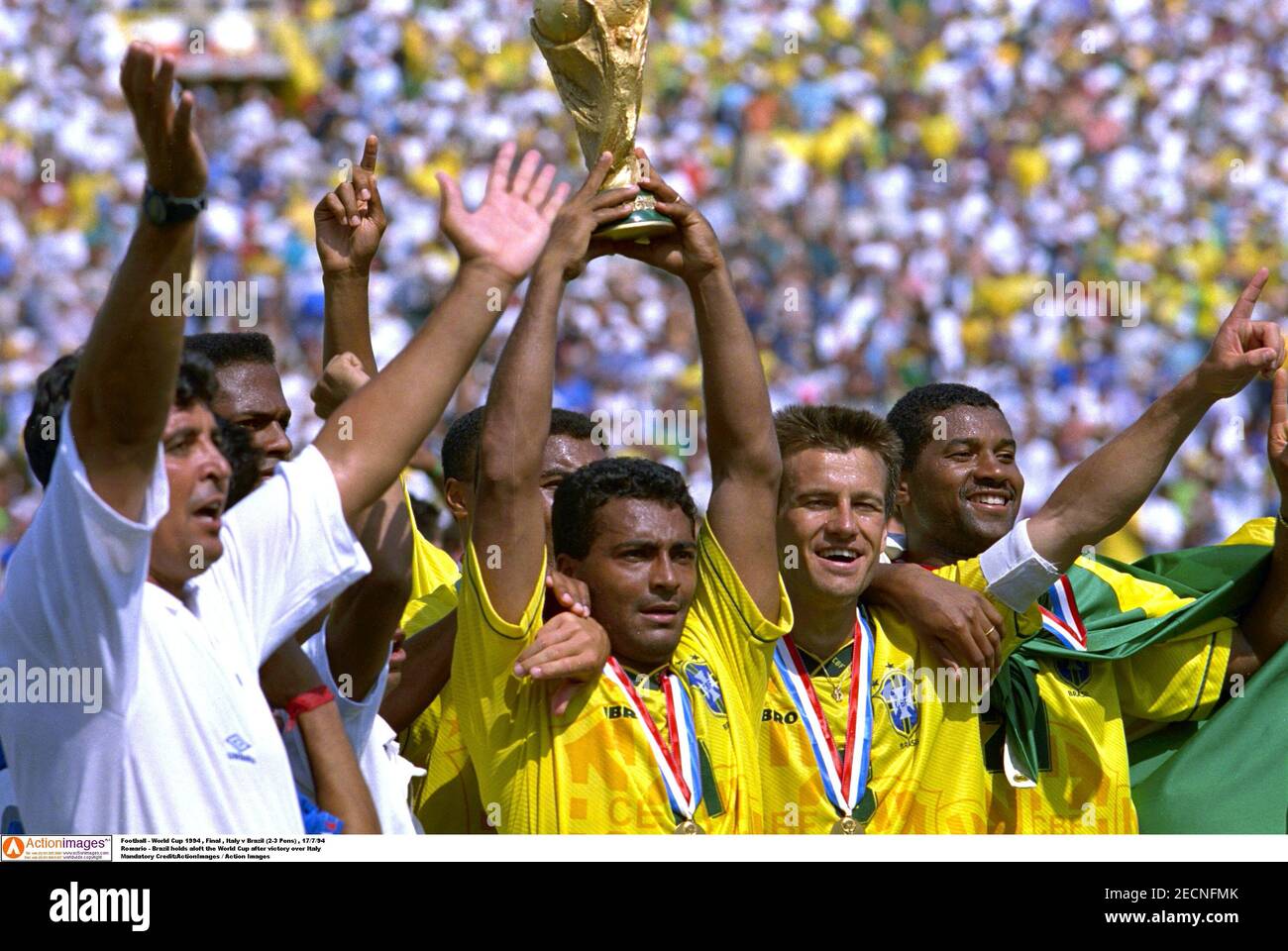 Brazil holds world cup aloft after their victory hi-res stock ...