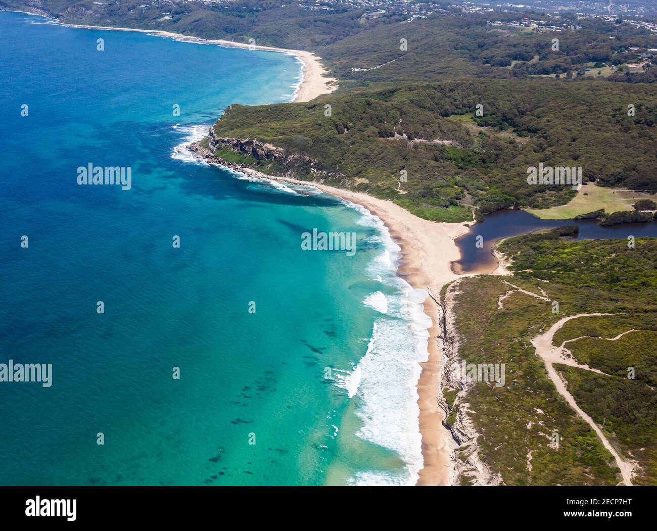 Burwood and Dudley beach aerial view - Newcastle NSW Australia Stock ...
