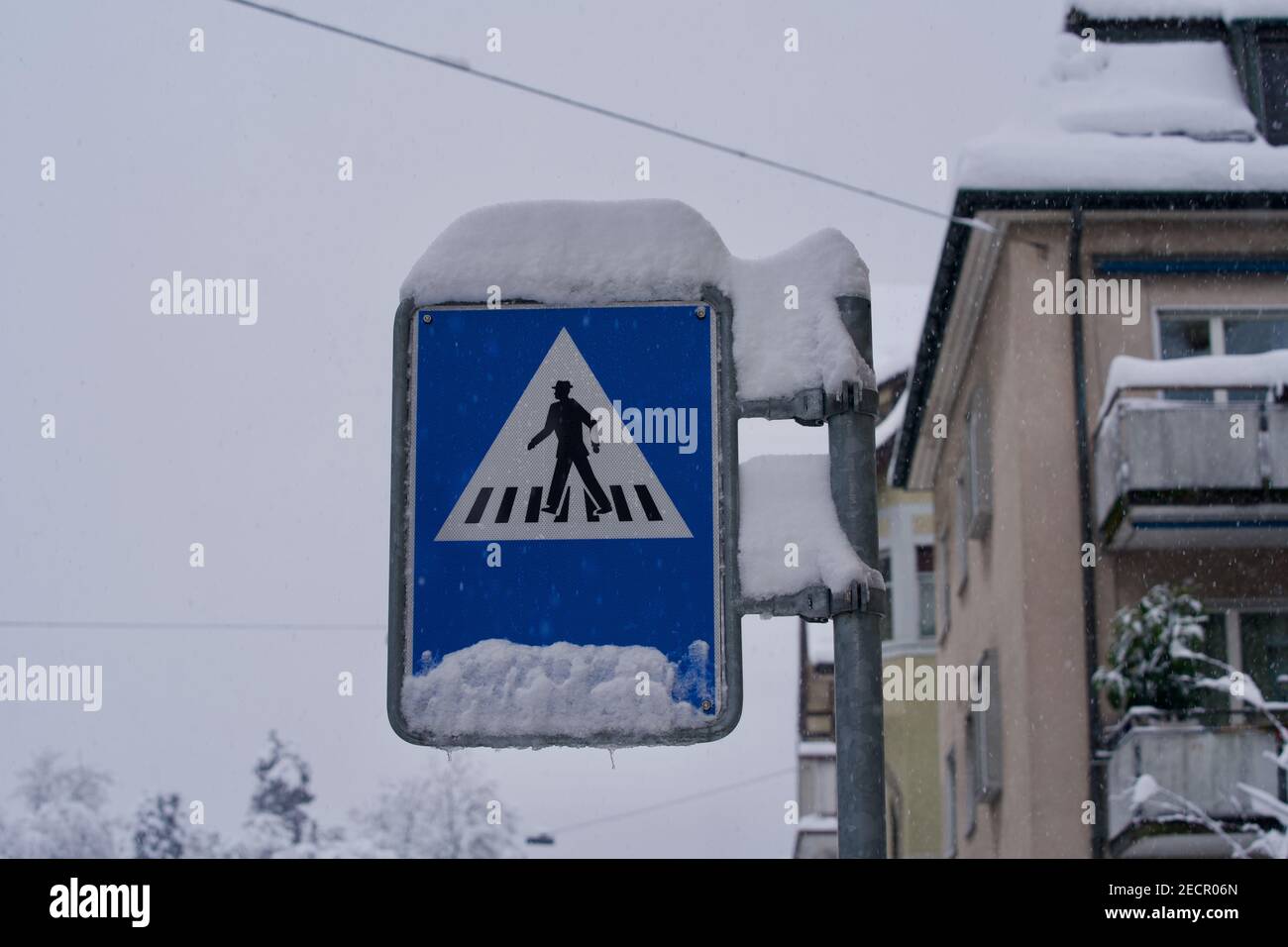 Covered pedestrian sign hi-res stock photography and images - Alamy