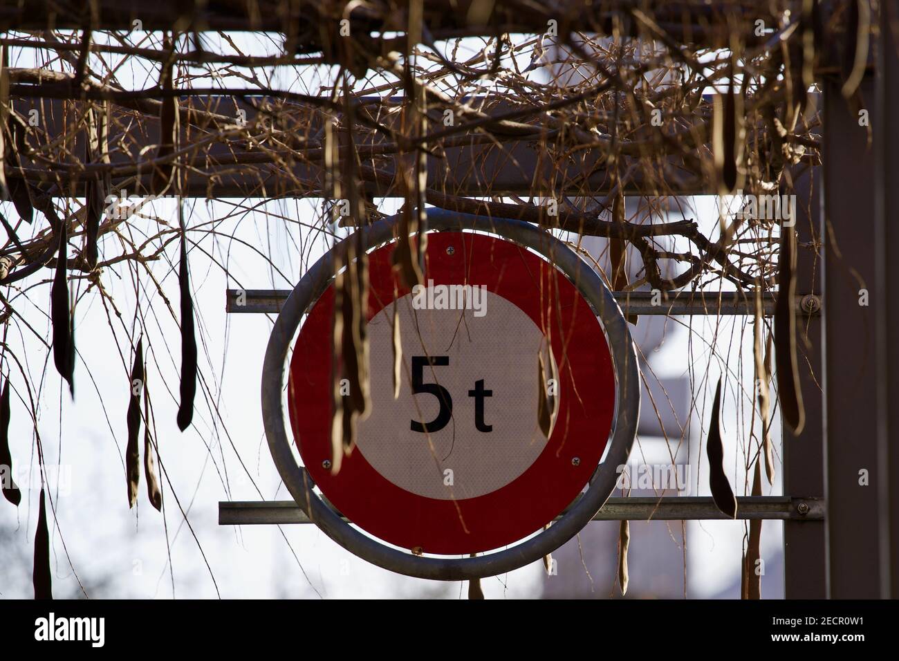 Traffic sign weight limit 5 tons Stock Photo - Alamy