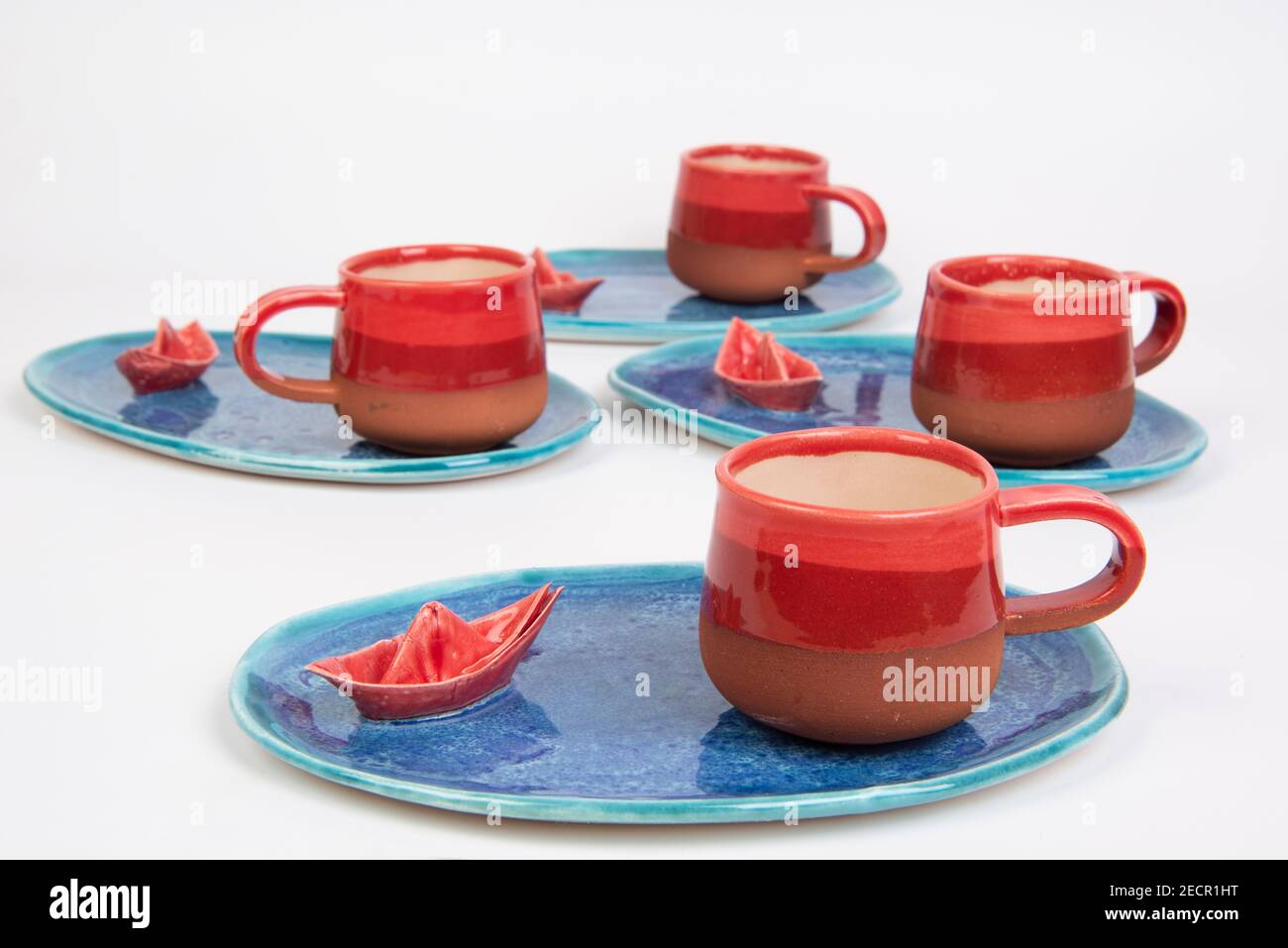 colorful handmade ceramic turkish coffee cups Stock Photo - Alamy