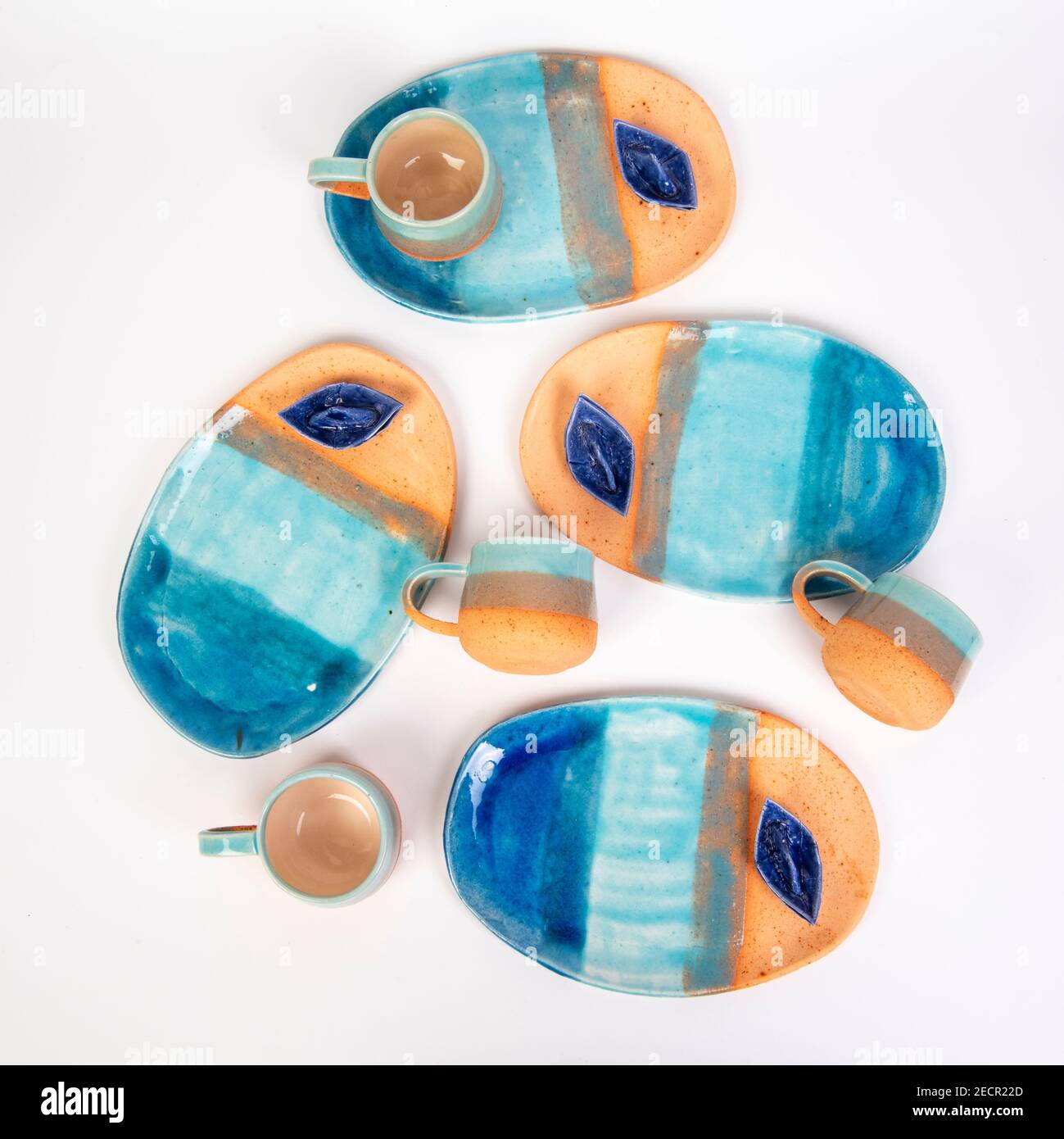 colorful handmade ceramic turkish coffee cups Stock Photo - Alamy