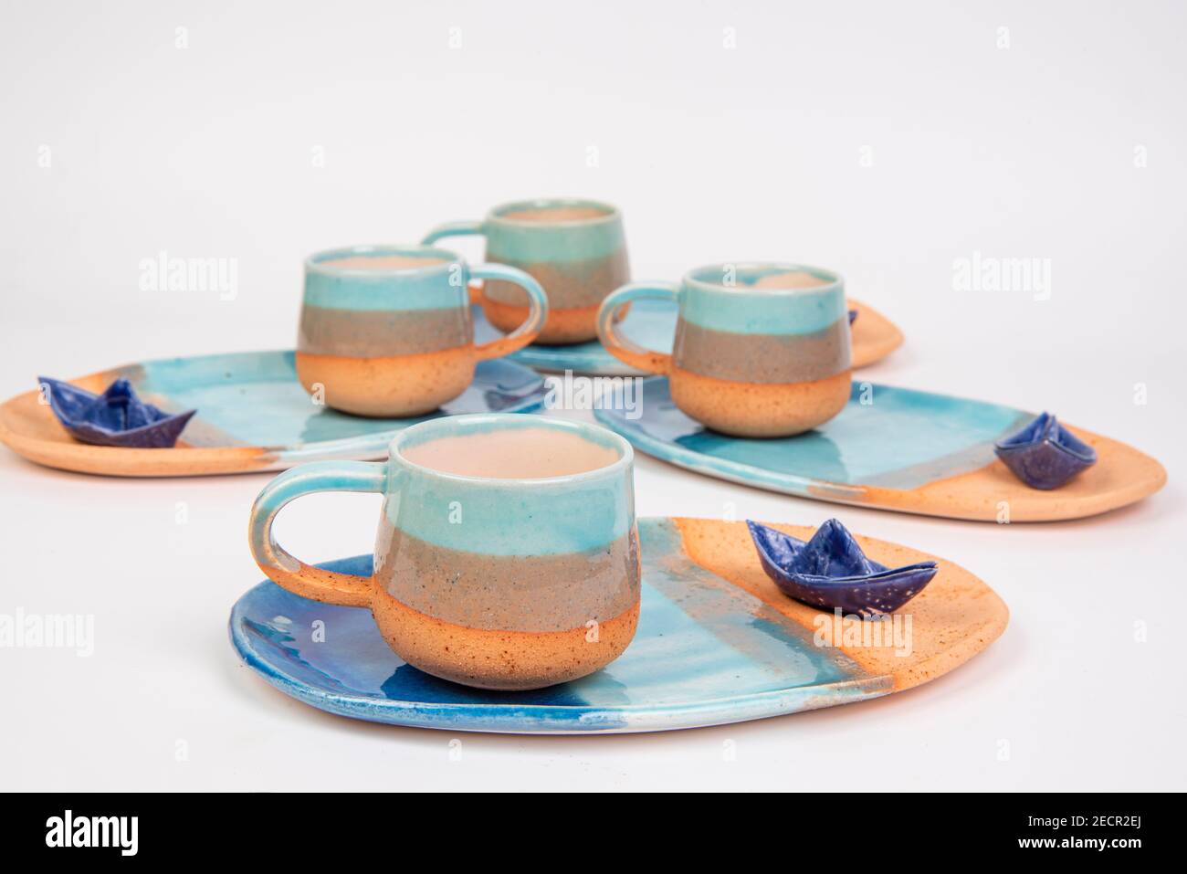 colorful handmade ceramic turkish coffee cups Stock Photo - Alamy