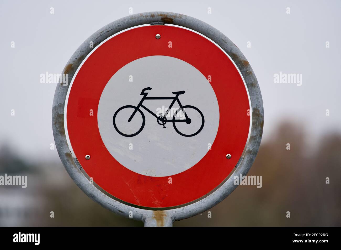 Bicycles traffic prohibited road sign hi-res stock photography and ...